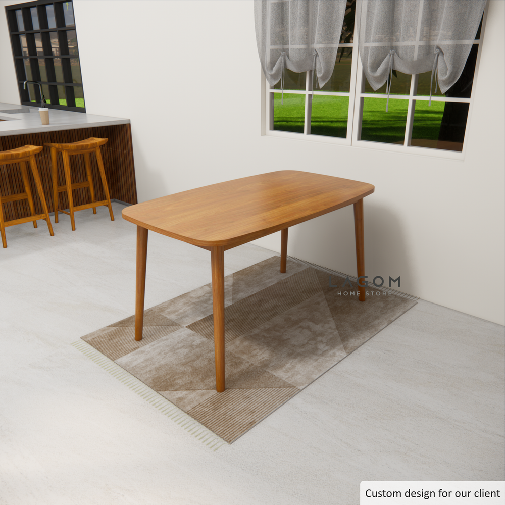 Meja Makan | Kayu Jati | Panjang Meja 140 cm | Unik | Minimalis | Estetik | Berkualitas | Meja ...