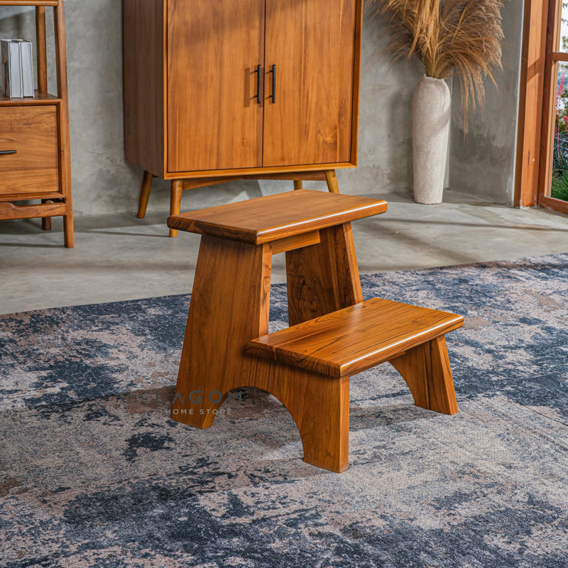 Step Stool | Kayu Jati | Tinggi 45 cm | Minimalis | Estetik | Unik ...